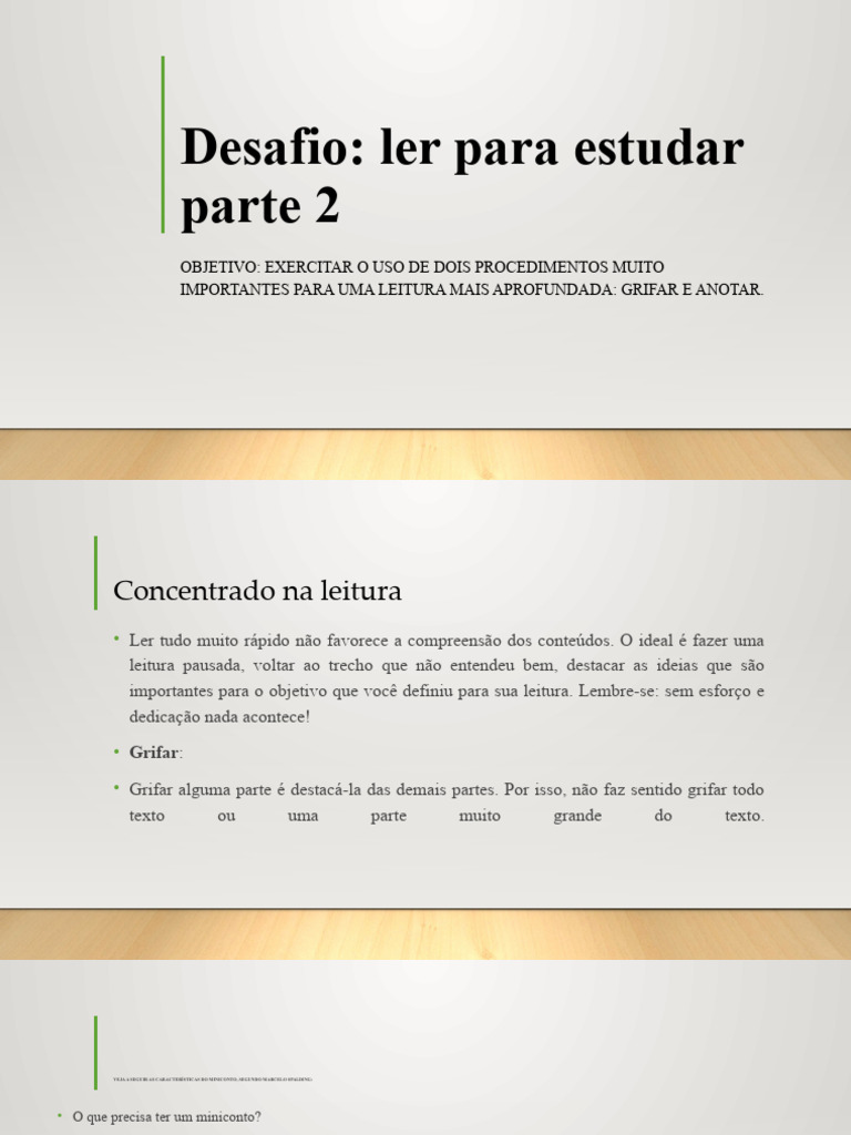 Desafio Ler para Estudar | PDF