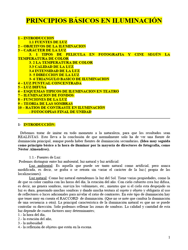 Unidad 2 Principios Básicos Iluminacion | PDF | Sombra | Color