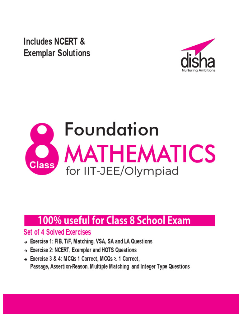 Demo 30 Foundation Mathematics Class 8 For IIT - Disha Experts | PDF