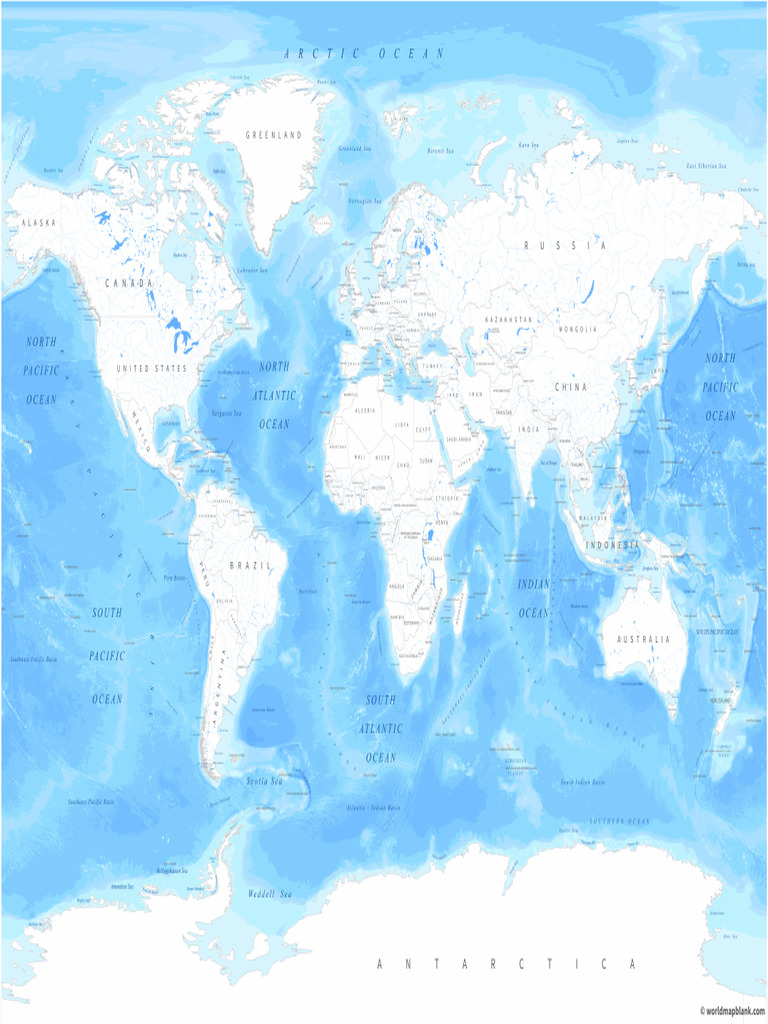 Oceans Map of The World A4 1 | PDF