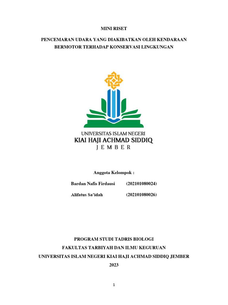 Miniriset Biokonservasi Polusi | PDF