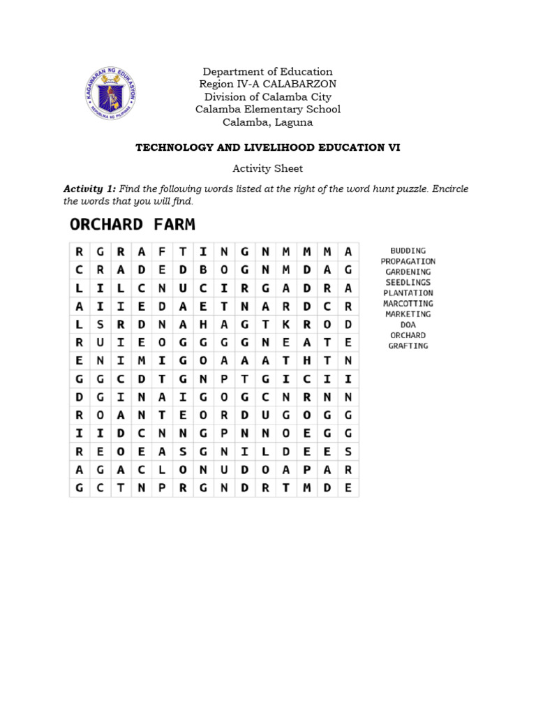 TLE Activity Sheet | PDF