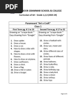 Grade 1 Term 1 Art Craft Schemes | PDF | Educational Technology | Drawing