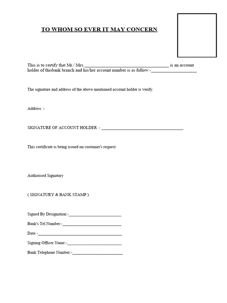 Bank Signature Verification Format | PDF