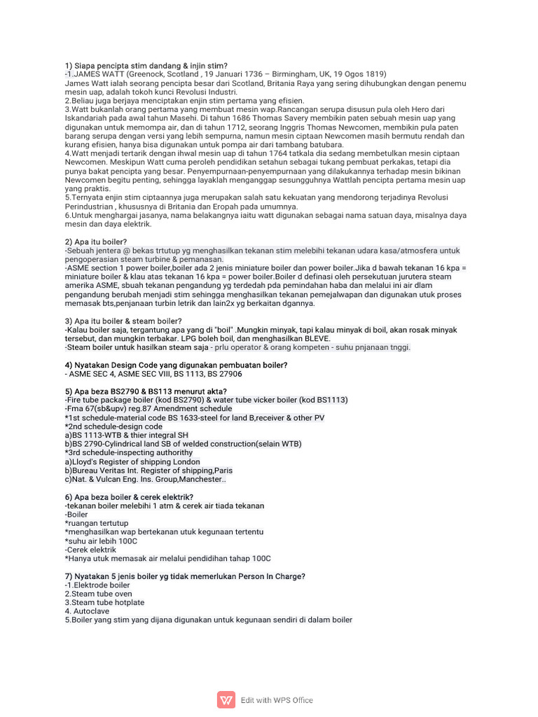 Boiler Nota Soalan N Jawapan | PDF