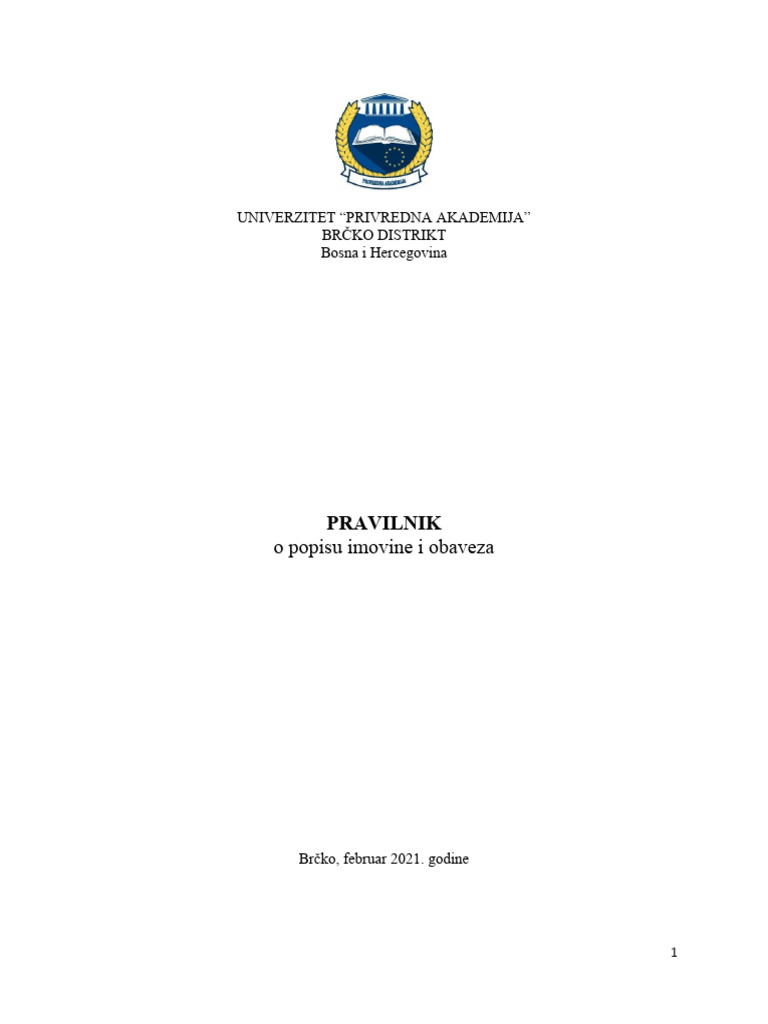 Pravilnik o popisu PA_brcko | PDF