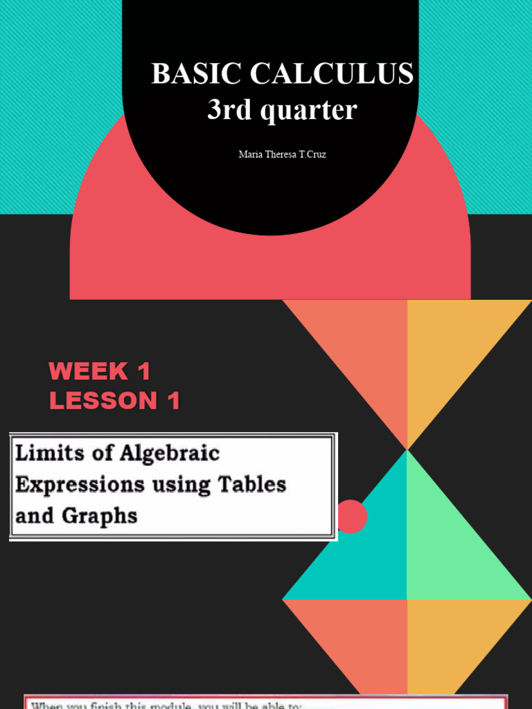 Basic Calculus Week 1 3rd Q | PDF