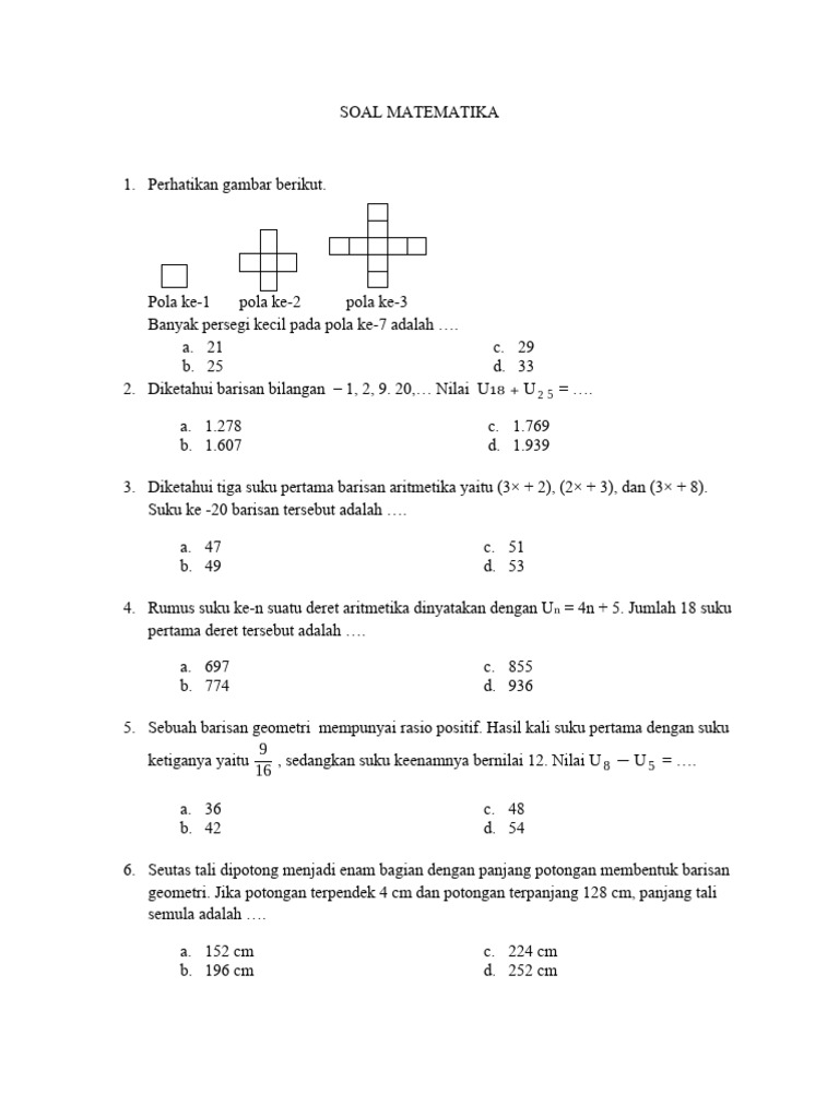 Soal Matematika Kelas 8 | PDF