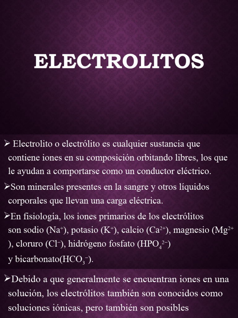Electrolitos | PDF