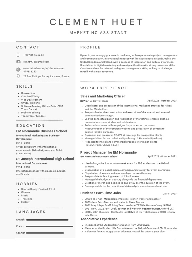 CV - Clément Huet | PDF