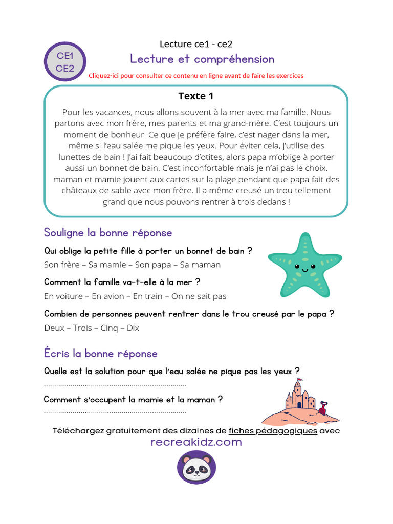 Lecture Comprehension Ce1 Ce2 | PDF