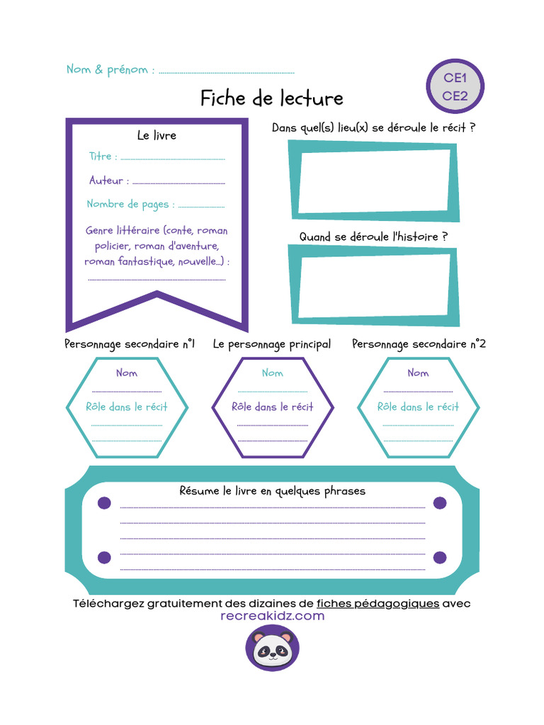 Fiche Lecture Ce1 Ce2 | PDF