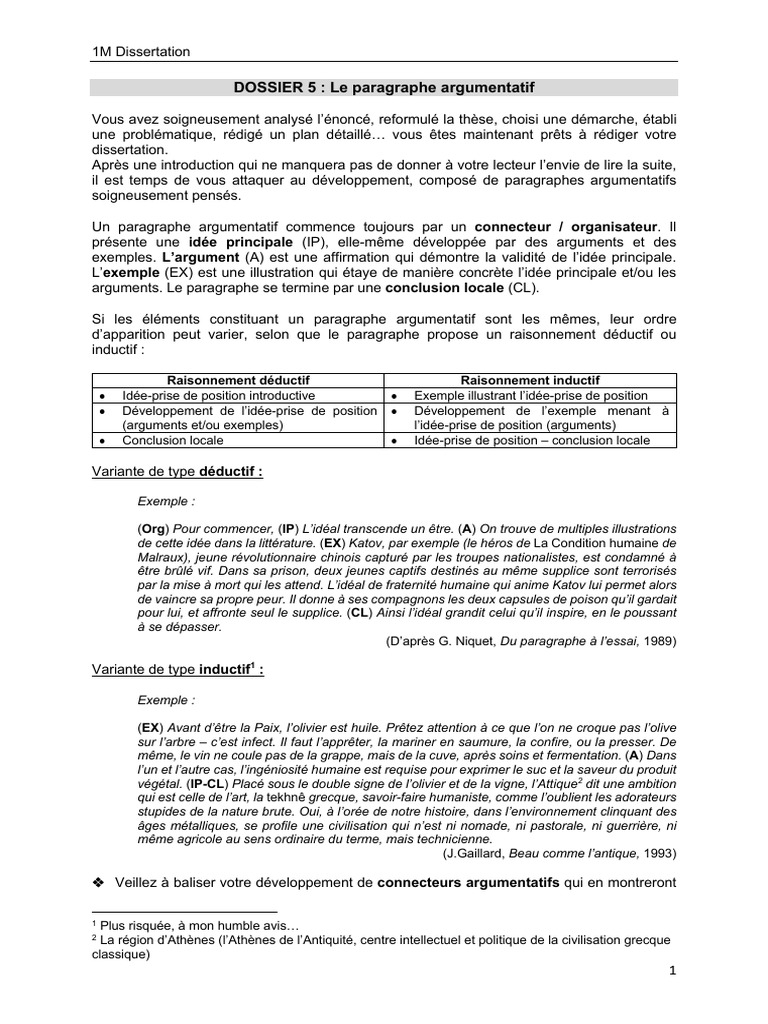 5 - Le Paragraphe Argumentatif | PDF