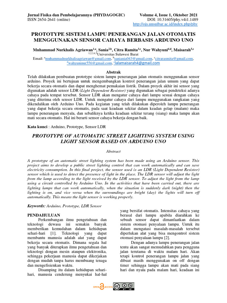 Artikel1 - Prototype Sistem Lampu Penerangan | PDF | Komputer ...