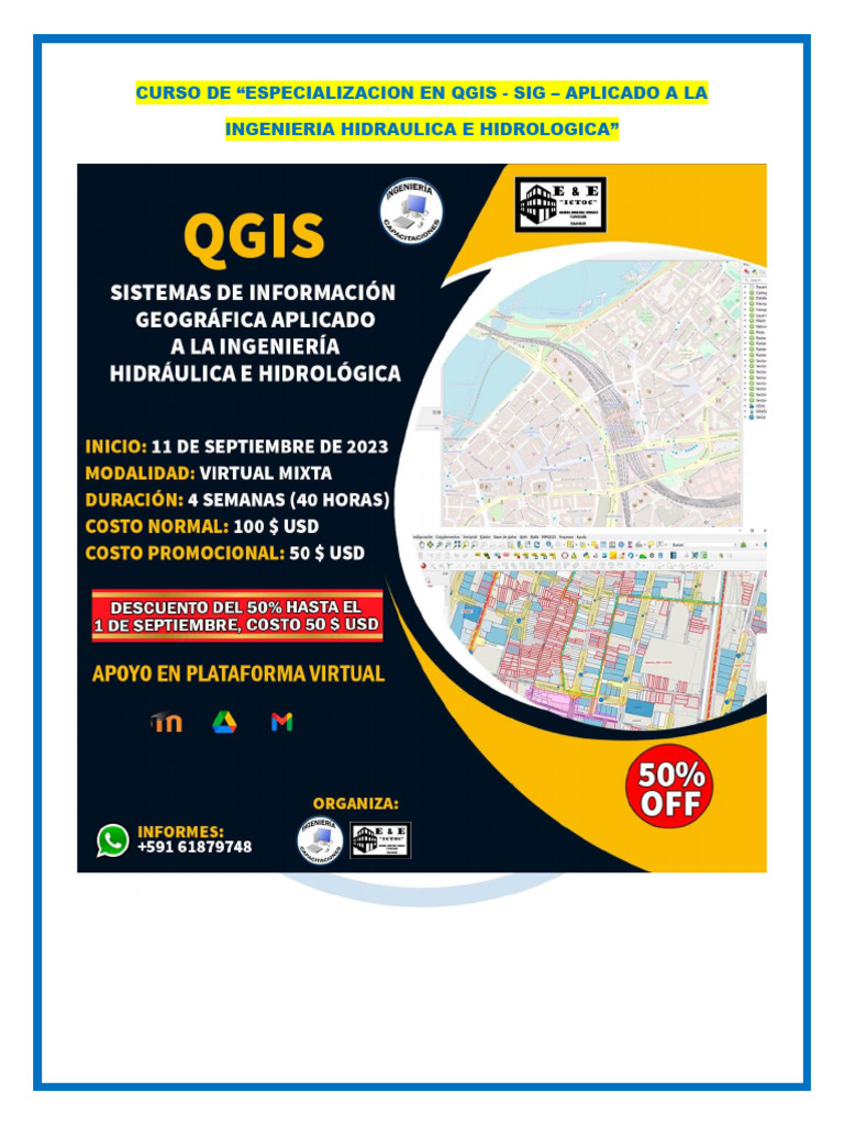 Brochure Esp - Qgis - Sig - HH | PDF | Inundar | Sistema de información geográfica