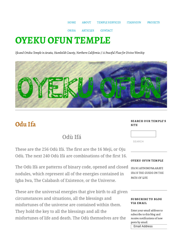 Oyeku Ofun Temple Overview | PDF | Divination | Santería