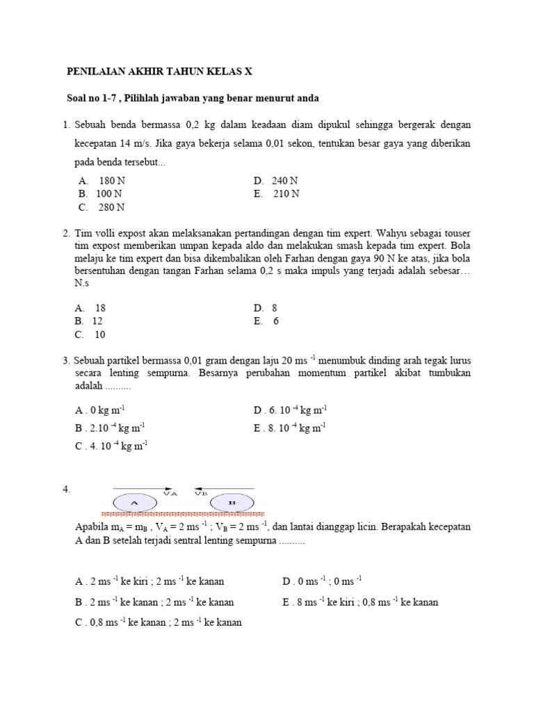Soal Impuls Dan Momentum | PDF