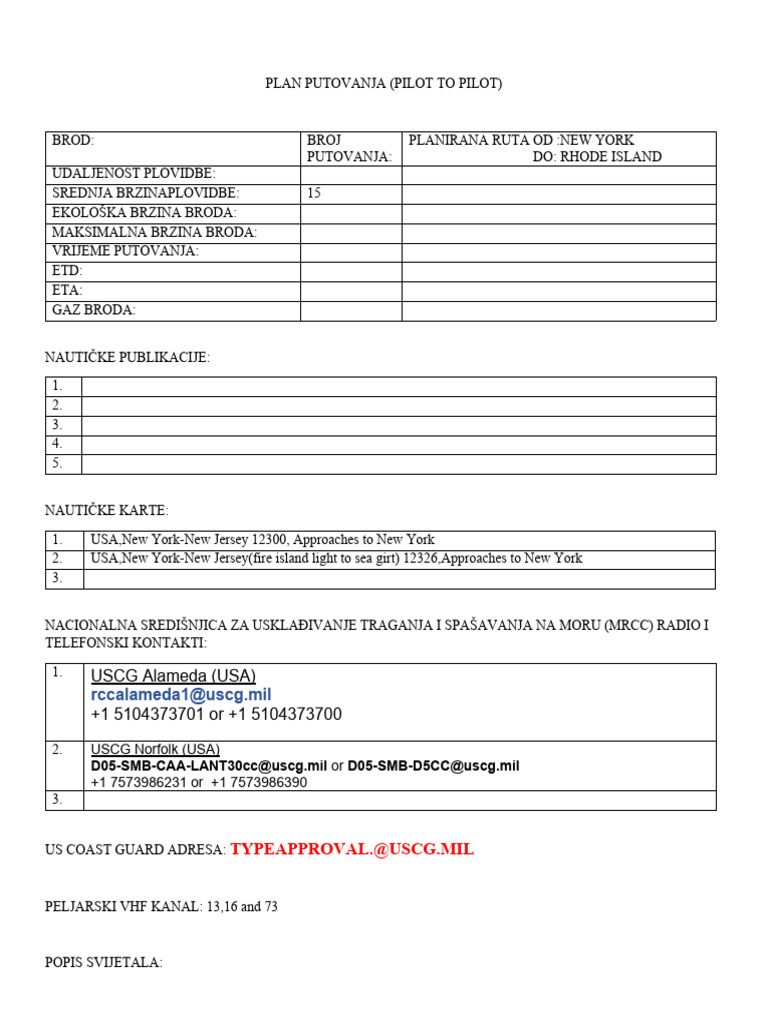 Plan Putovanja 1 | PDF