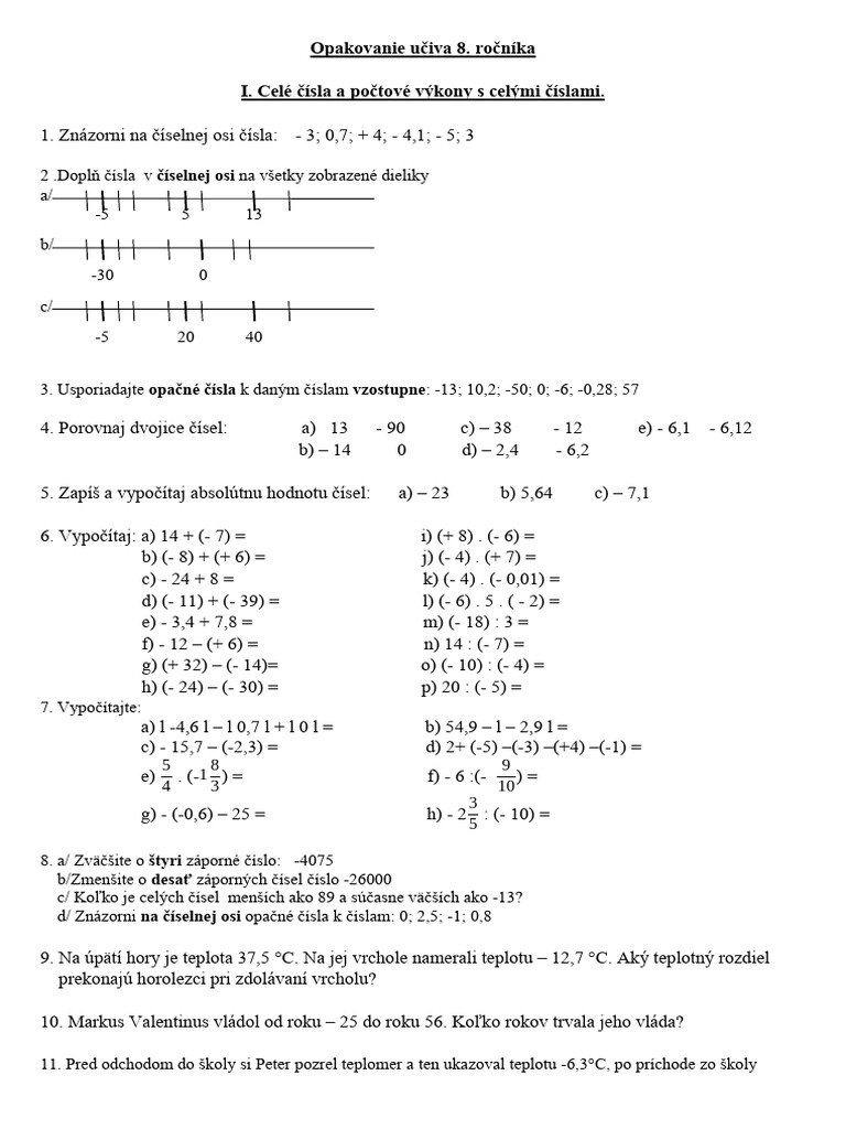 Opakovanie 8. Ročník 6 | PDF