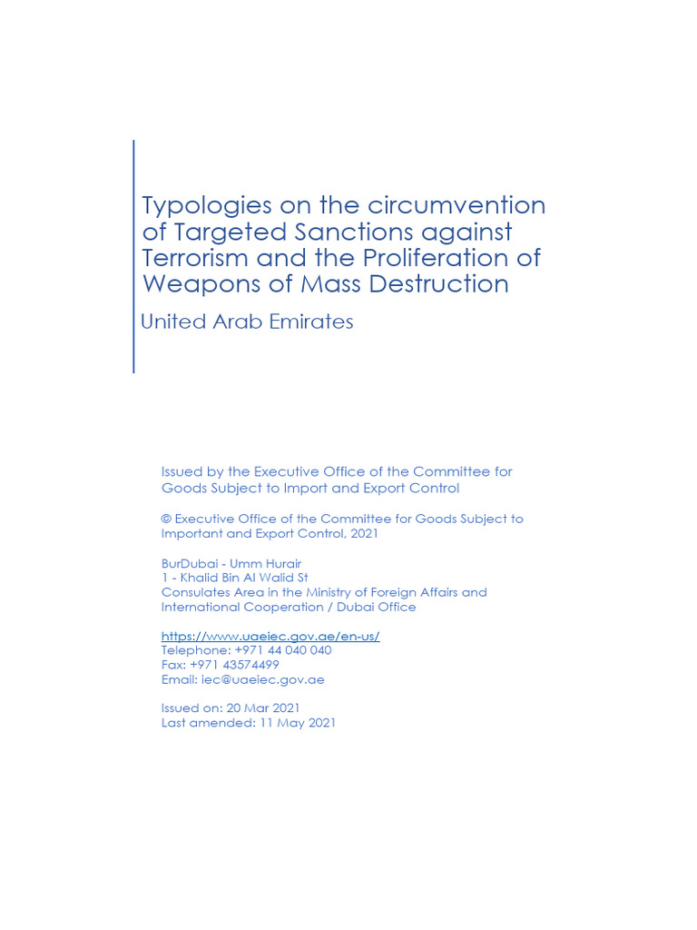 AML - Typologies On The Circumvention of Targeted Financial Sanctions ...