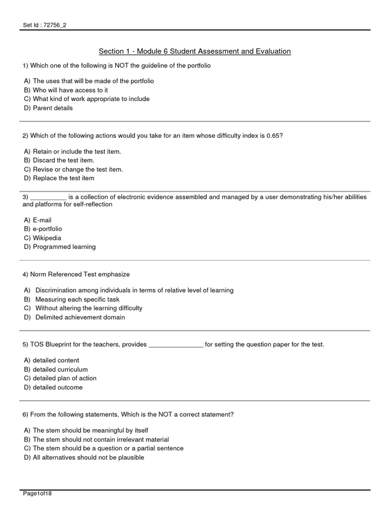 Module 6 B (NITTT Previous Year Questions) | PDF
