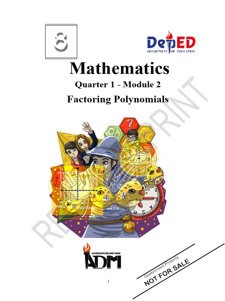Math8 q1 Mod2 Factoring-Polynomials v5 | PDF | Factorization | Area