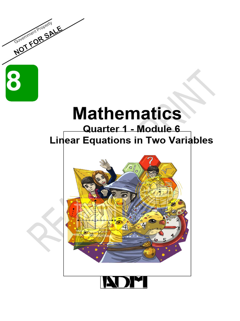 Math8 q1 Mod6 Linear-Equations-InTwo-Variables v5 | PDF | Equations ...