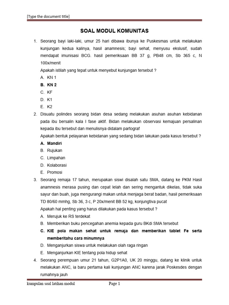 Soal Modul Komunitas | PDF