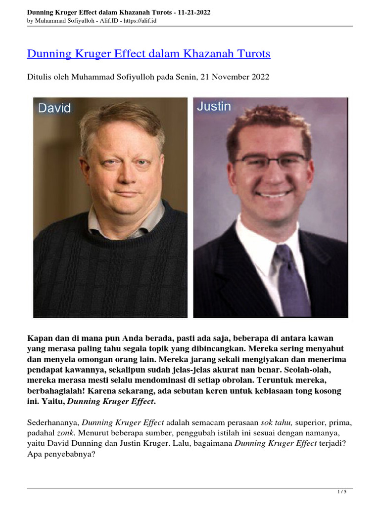 Dunning Kruger Effect Dalam Khazanah Turots | PDF