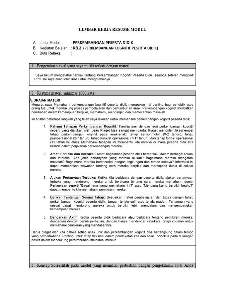 Lembar Kerja Resume Kb-3 | PDF | Sains & Matematika