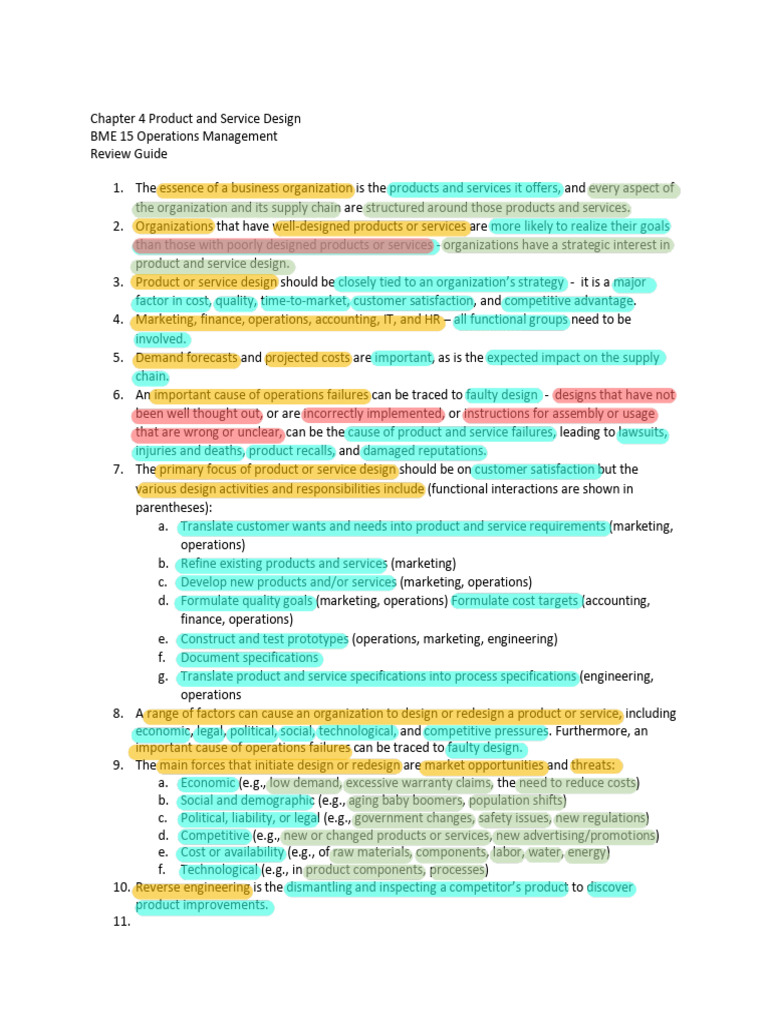 Chapter 4 Product and Service Design | PDF