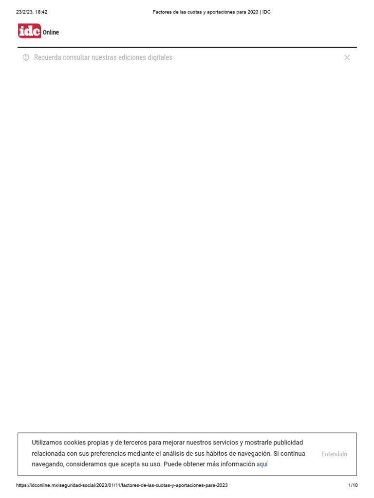 Cuotas y Aportaciones 2023 | PDF