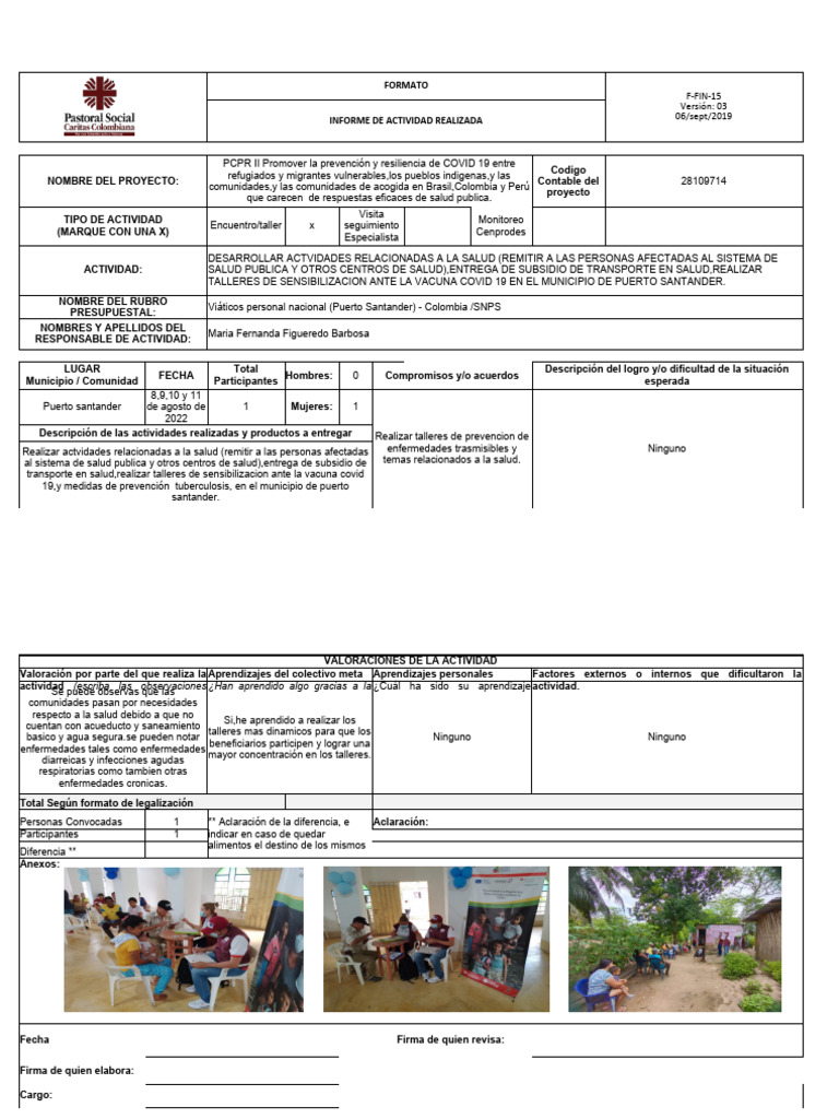 Informe de Actividades Individual | PDF