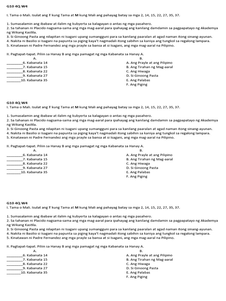 Quiz Q4 W4 at W5 | PDF