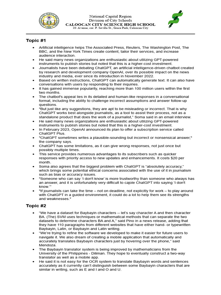 Fact Sheets for Science Writing | PDF