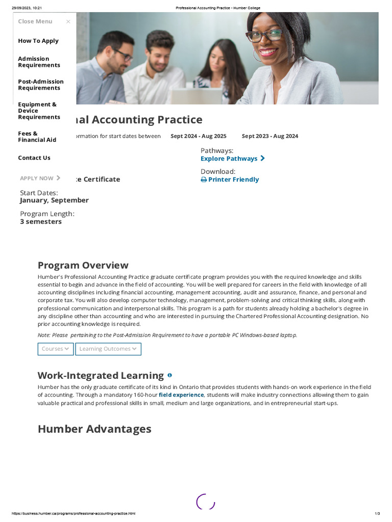 Professional Accounting Practice - Humber College | PDF