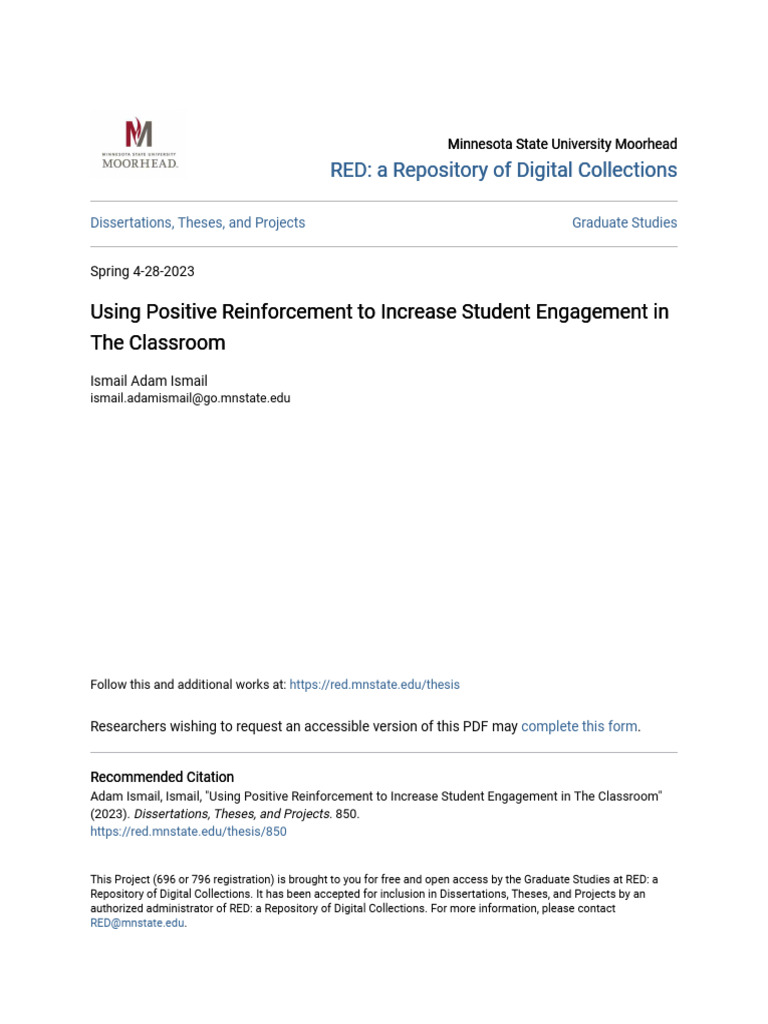 Enhancing Student Engagement via Positive Reinforcement | PDF | Art