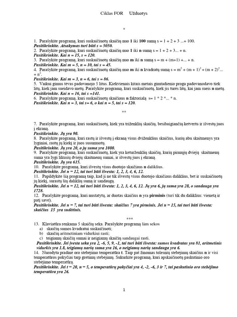 For Uzduotys | PDF