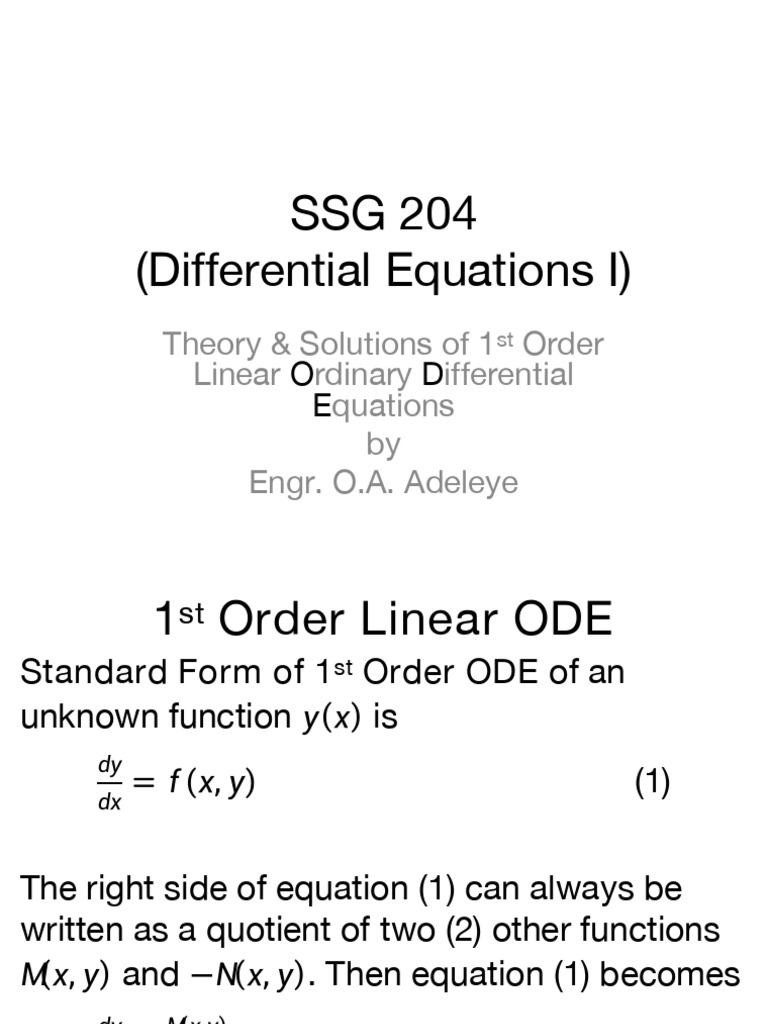 02 1st Order Linear Ode Pdf