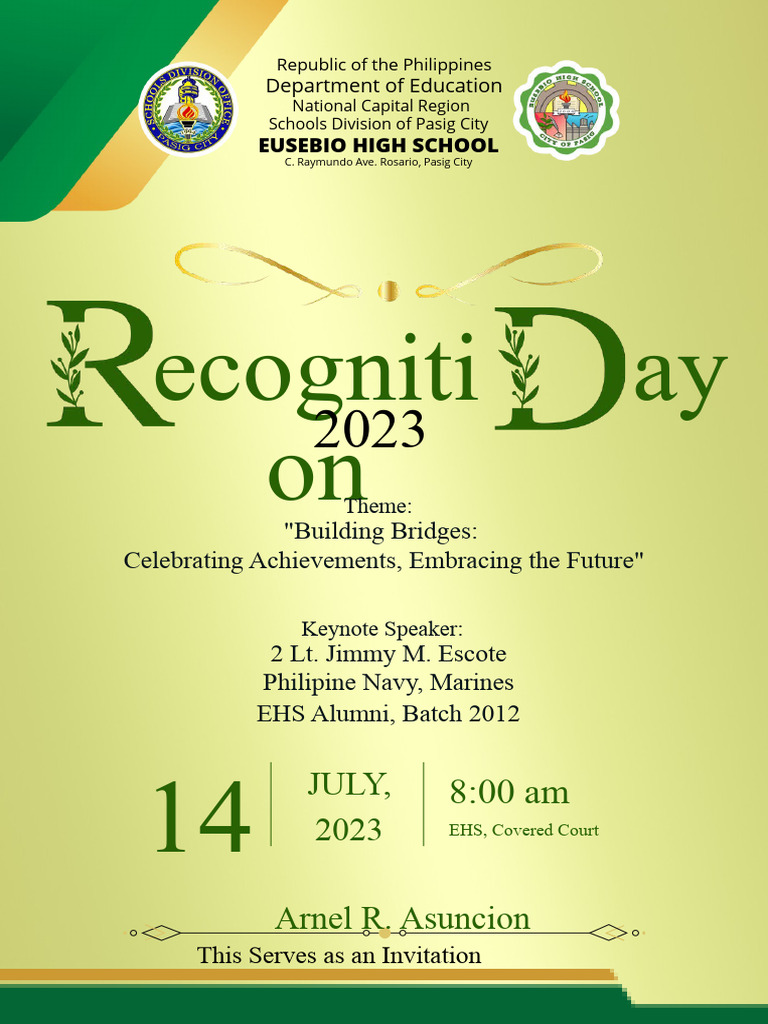 Recognition Day Invitation 2023 | PDF | Social Science | Science ...