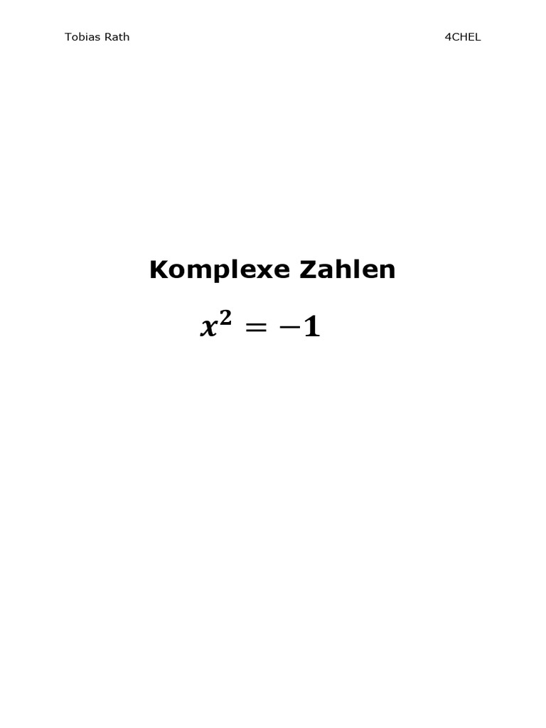 Komplexe Zahlen