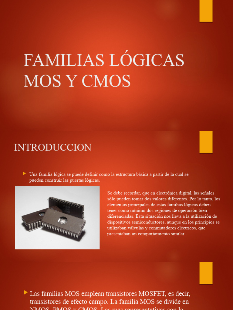 Familias Logicas Mos y Cmos | PDF | Mosfet | Cmos