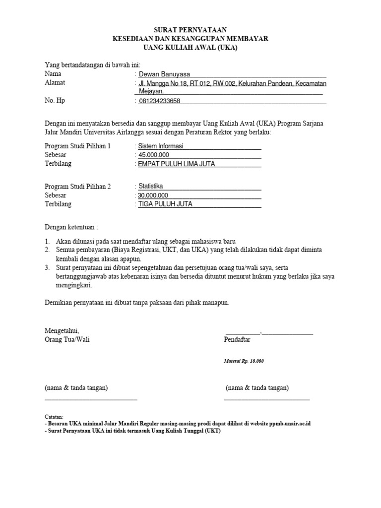 Form Uka Sarjana | PDF