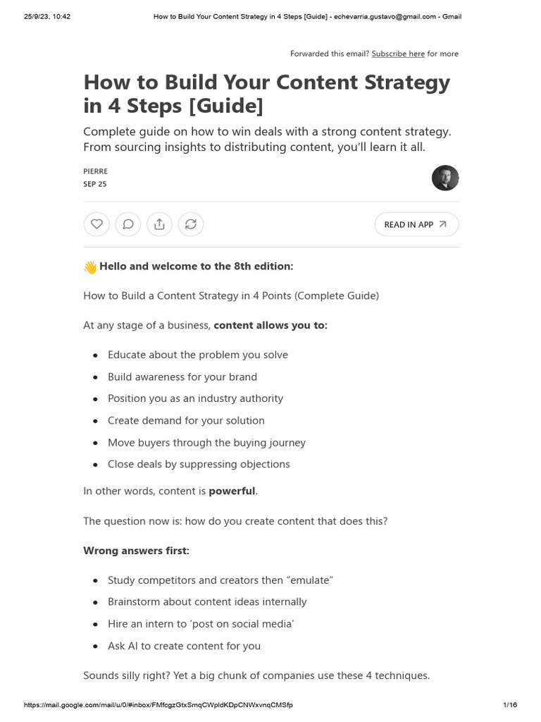 How To Build Your Content Strategy in 4 Steps (Guide) | PDF | Marketing ...