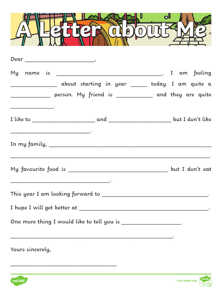 T T 2548298 Ks1 A Letter About Me Activity Sheet English Ver 1 | PDF