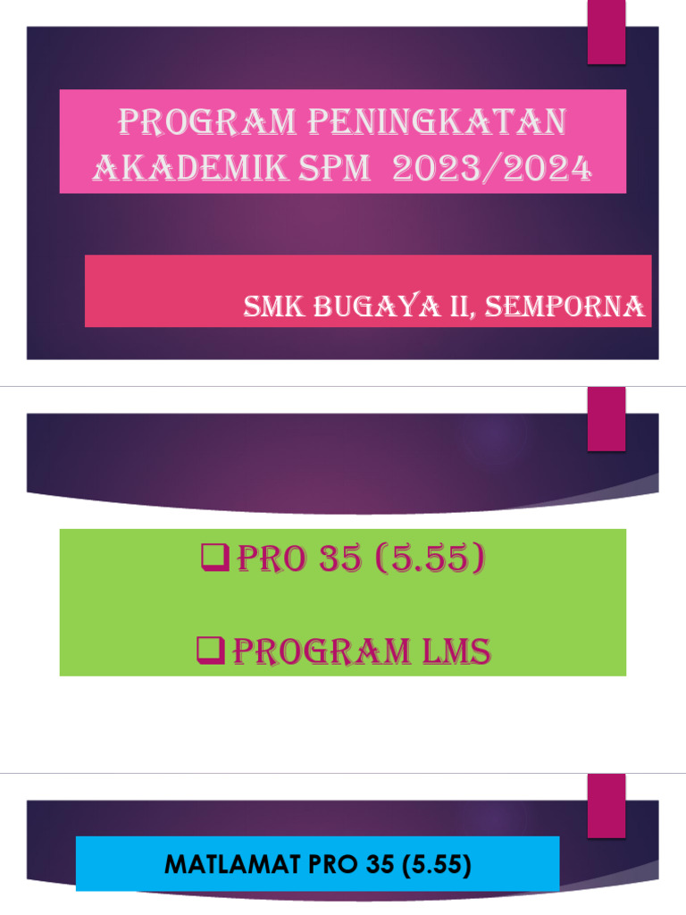 Program Peningkatan Akademik SPM 2023 | PDF