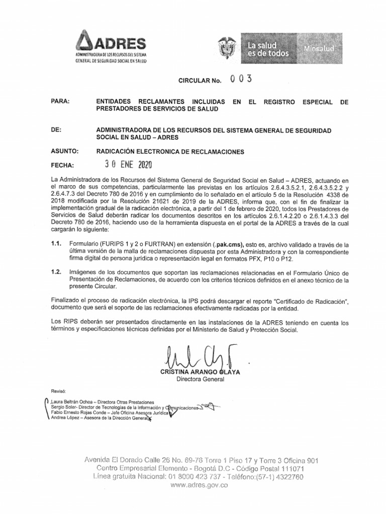 Circular 003 de 2020 | PDF