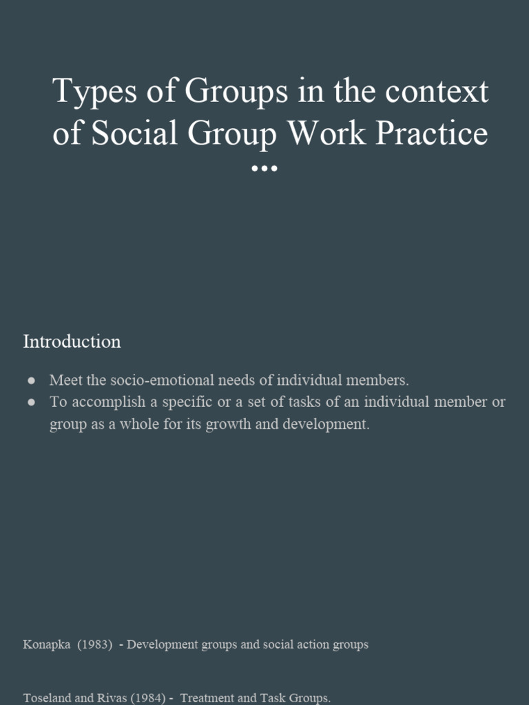 Types of Groups in SW | PDF | Psychotherapy | Psychology