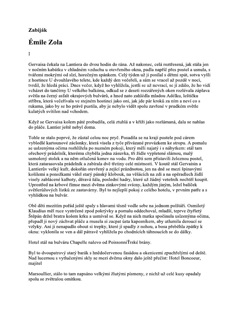 Émile Zola - Zabiják | PDF
