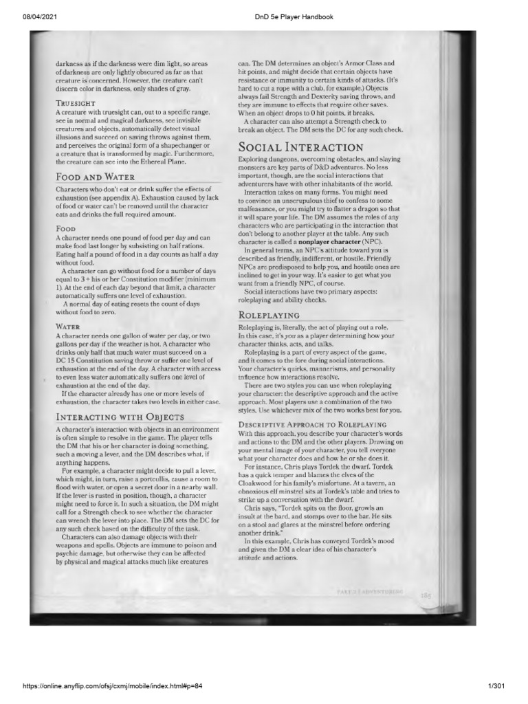 DND 5e Player Handbook | PDF
